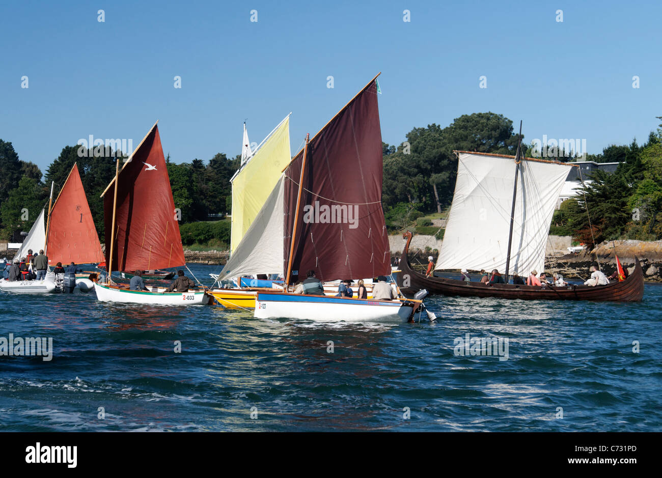 Flotilla of small sailing ships, regatta, maritime event : Week of the ...