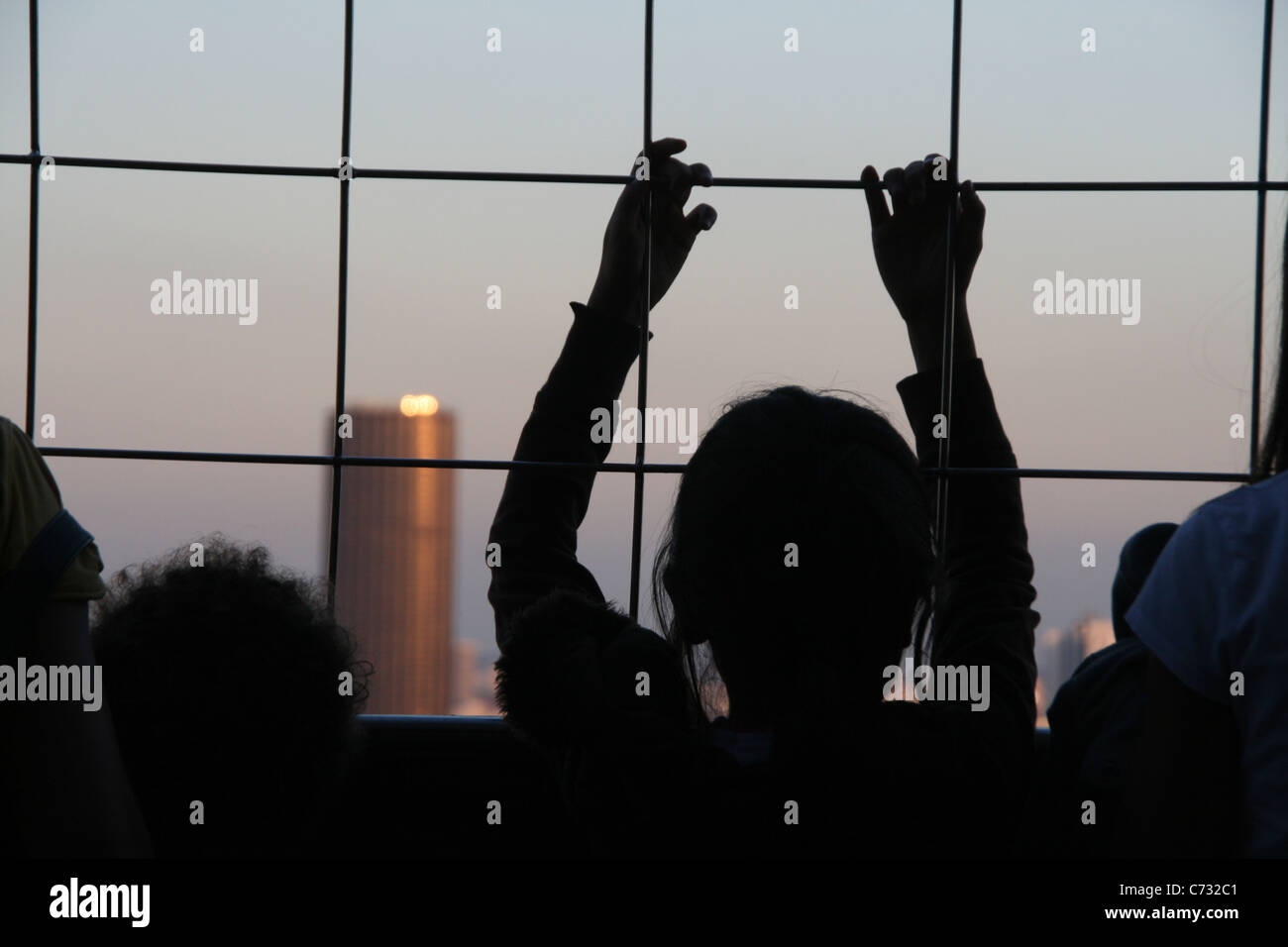 looking out from the eiffel tower in paris france Stock Photo - Alamy