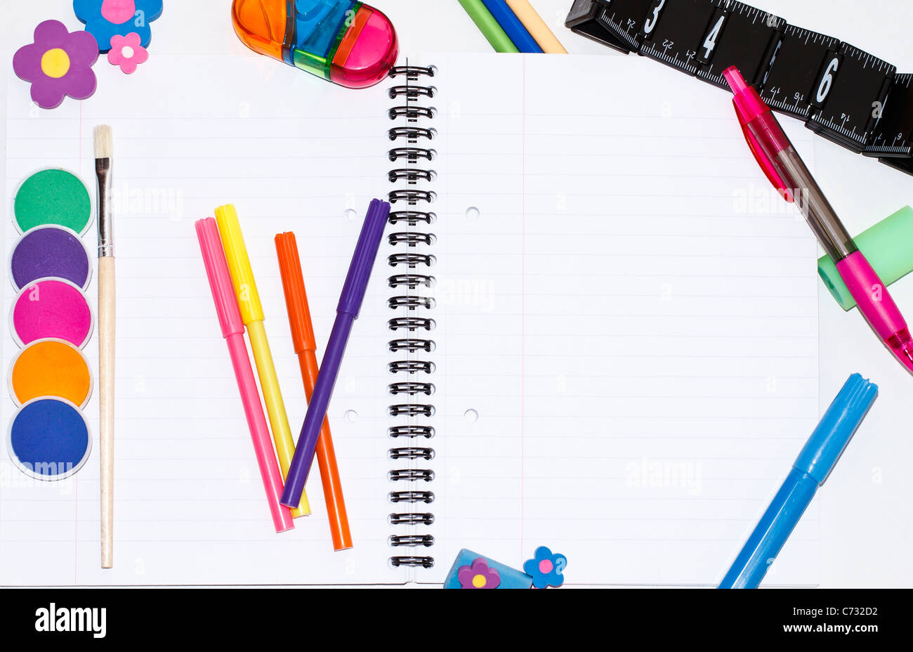 Different things that pupils need to school Stock Photo - Alamy