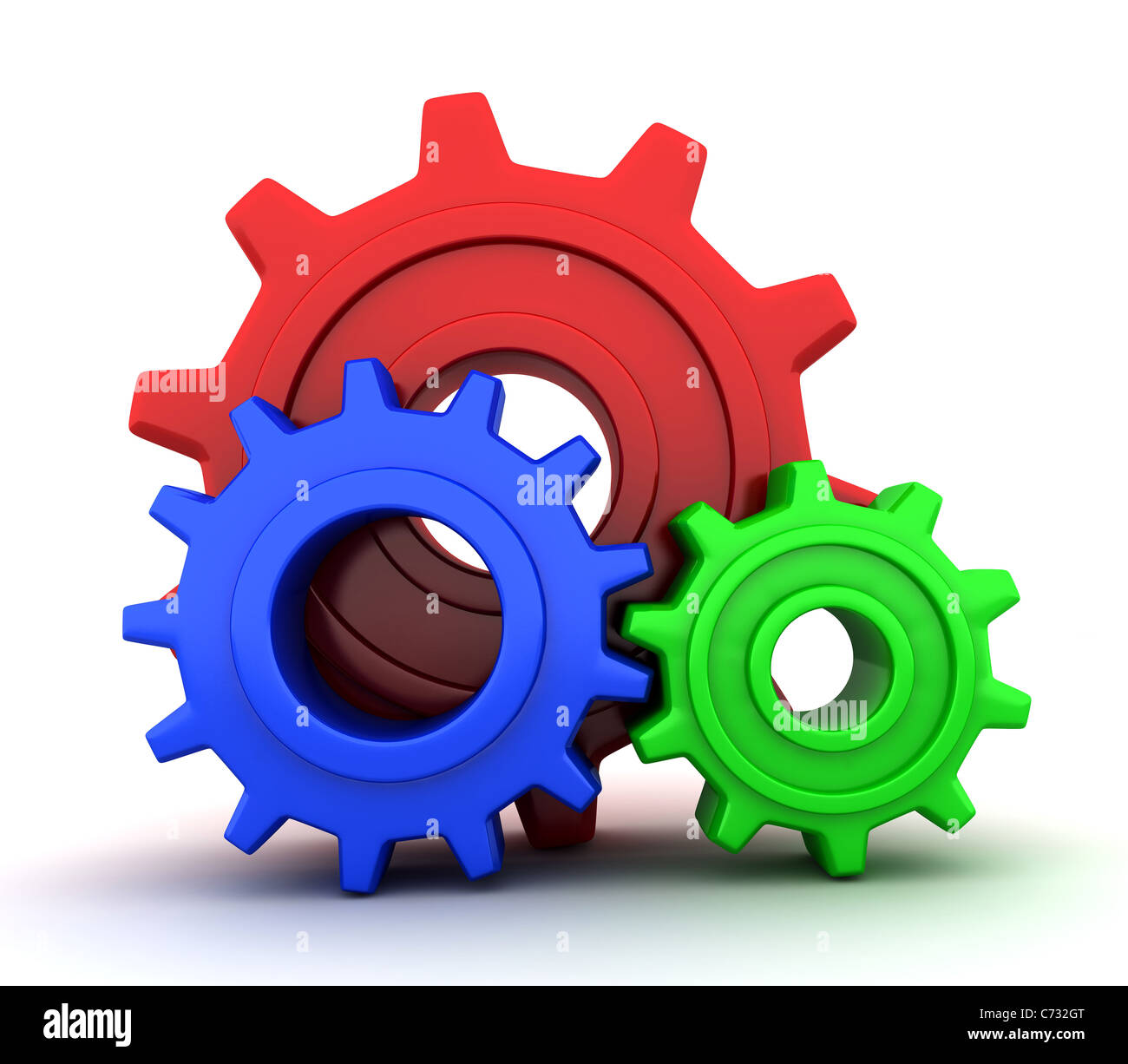 Gears RGB (on white background, done in 3d Stock Photo - Alamy
