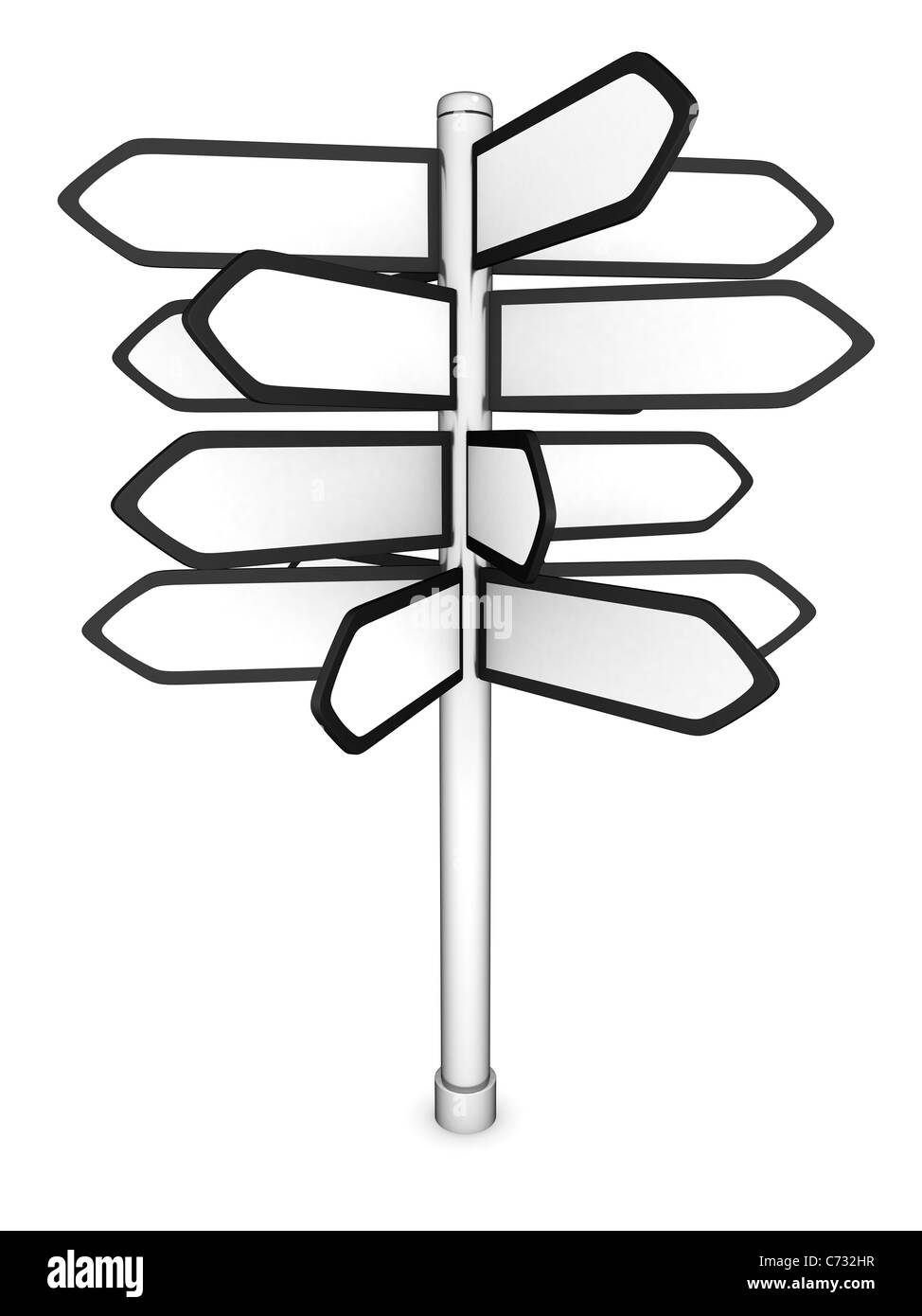 Abstract white signpost (done in 3d, isolated Stock Photo - Alamy