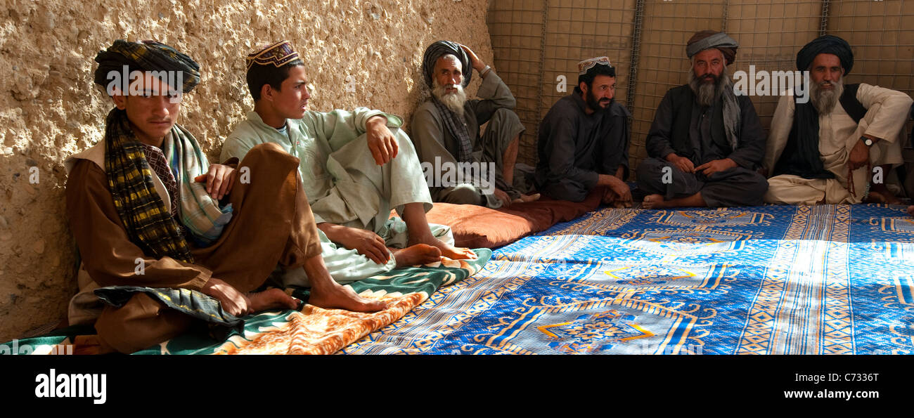 Men gather for meeting in Helmand Afghanistan Stock Photo - Alamy