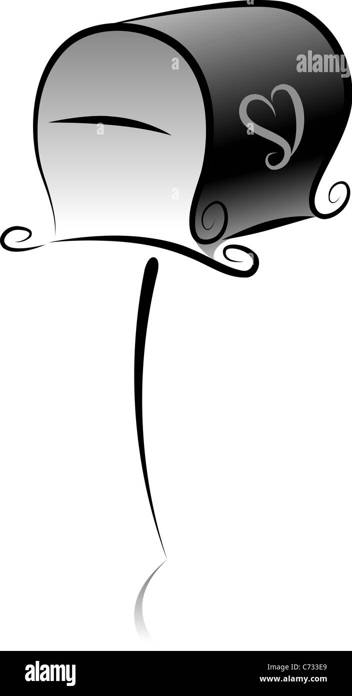 Illustration Featuring the Silhouette of a Mailbox Stock Photo - Alamy