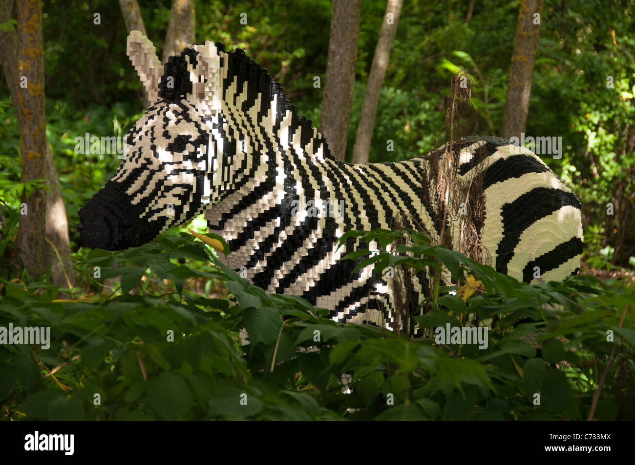 Remake of a Zebra built out of Lego bricks in Legoland on August 13 ...