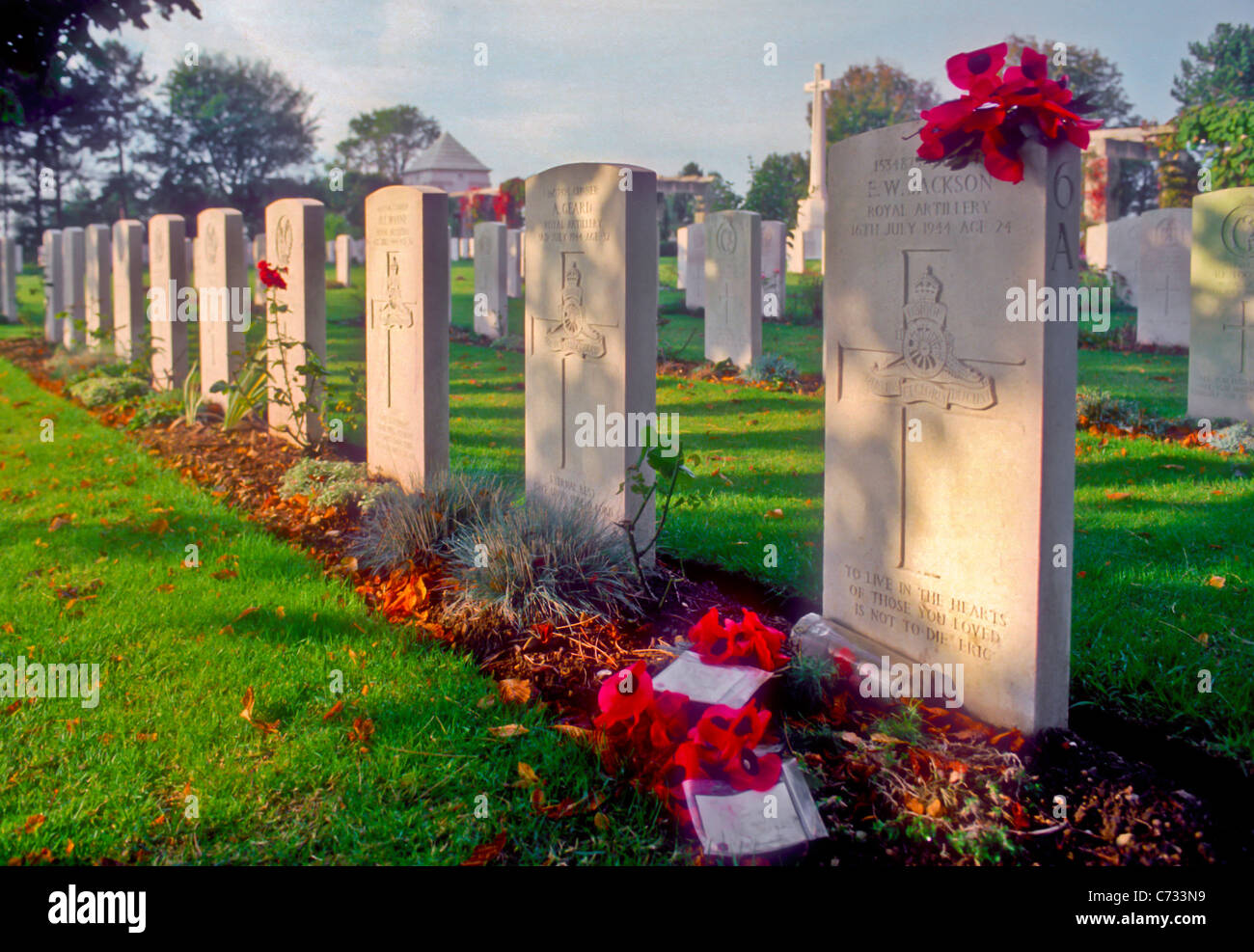 Commonwealth War Graves, Ryes Military Cemetery, Ryes, Normandy, France ...