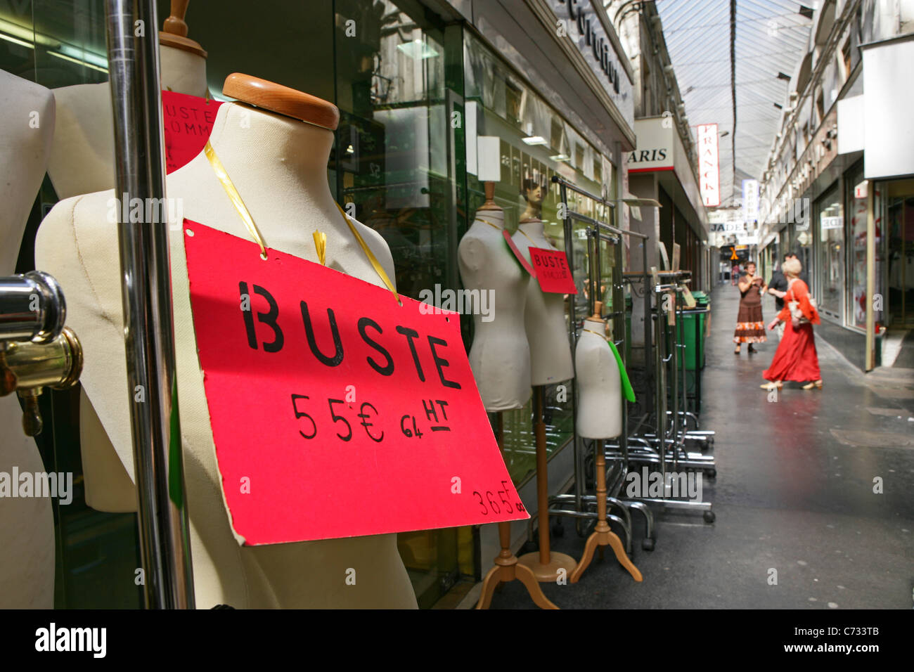 Shop window dummy, Decorations in the Passage du Caire, realm of the ...
