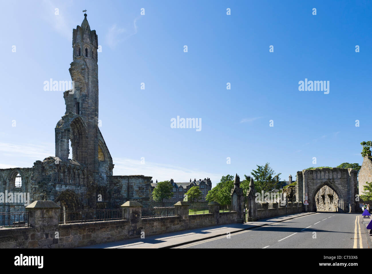 Ruins of St Andrews Cathedral from the A917 between North and South ...