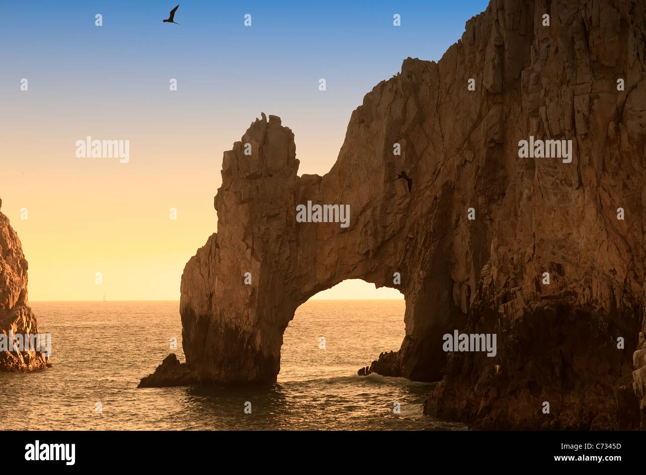The Arch and Land's End at Sunset, Cabo San Lucas, Mexico Stock Photo ...