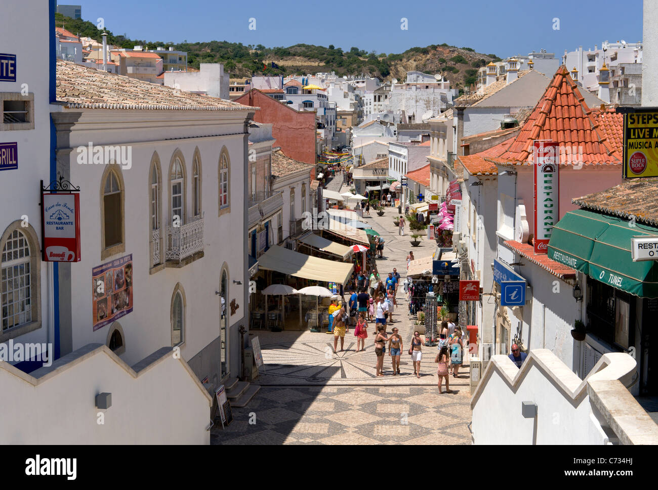Potugal, the Algarve, Albufeira, the main shopping street Stock Photo ...