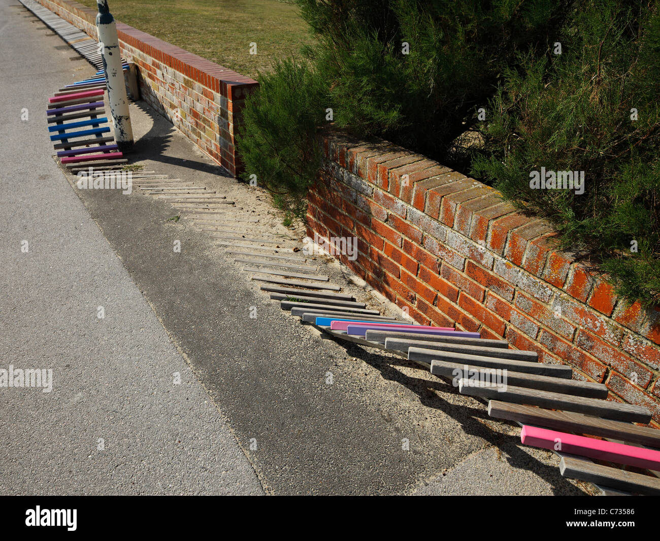 The long Bench, Littlehampton Stock Photo - Alamy