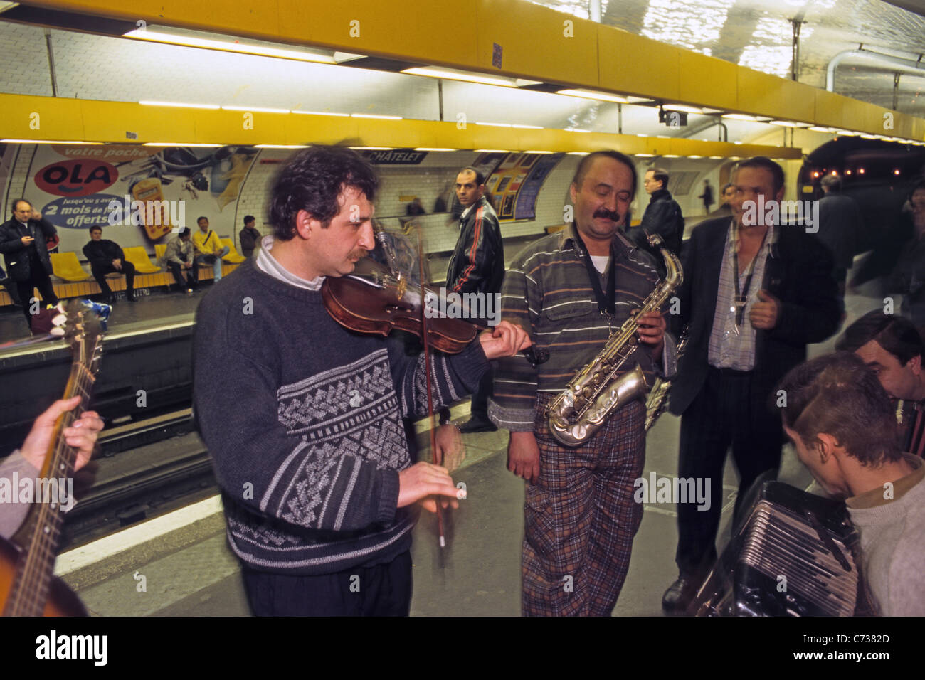 musicians in the underground, subway, Paris, France, Paris, France ...