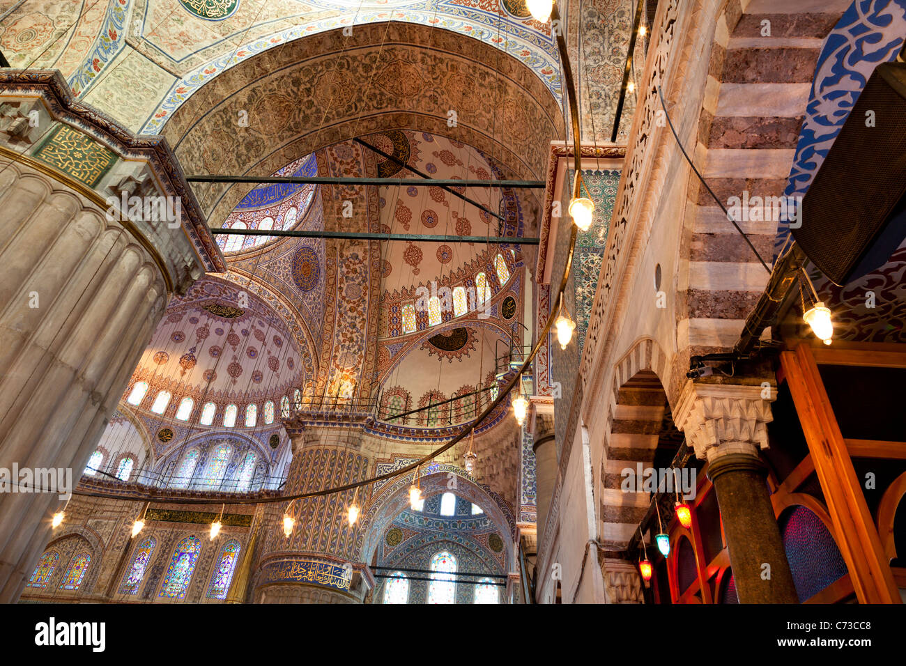 The Blue Mosque Sultan Ahmet Camii details of tile decoration Istanbul ...