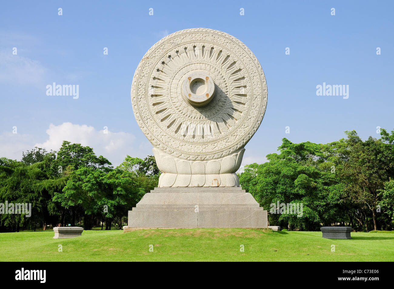 the wheel of the law or dhammacakka Stock Photo - Alamy