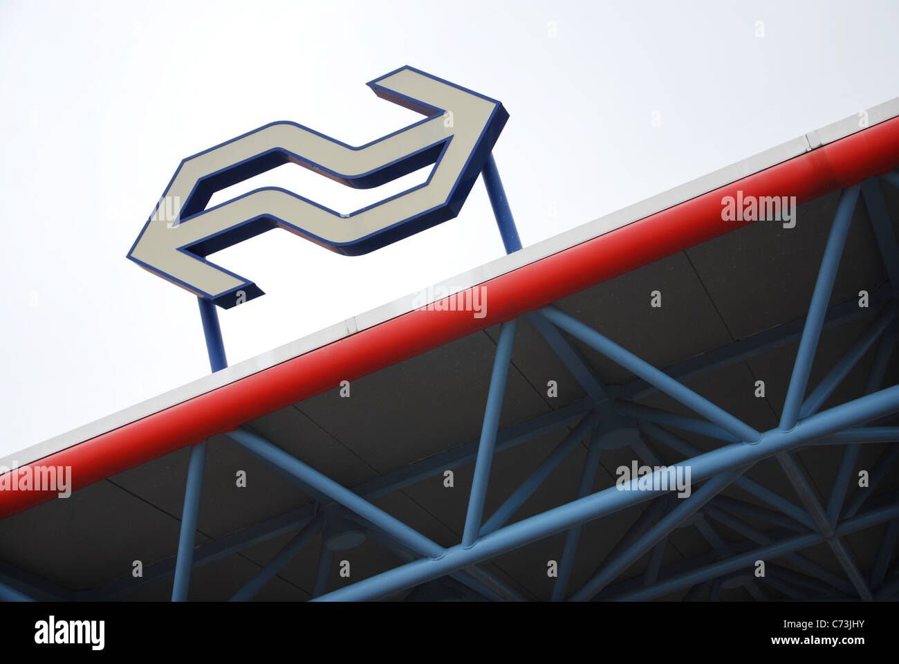 Dutch rail logo on train station Stock Photo - Alamy