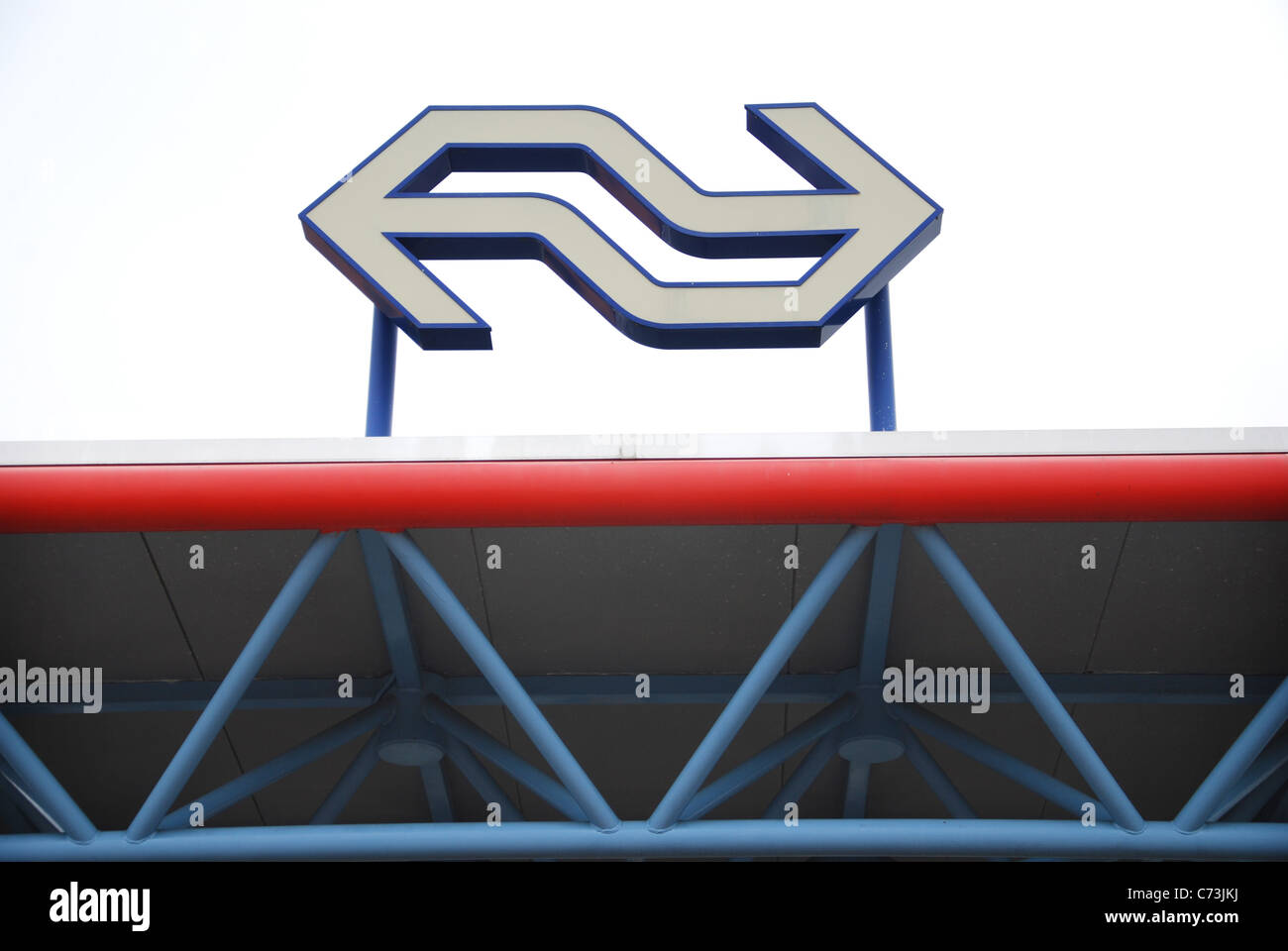 Dutch rail logo on train station Stock Photo - Alamy