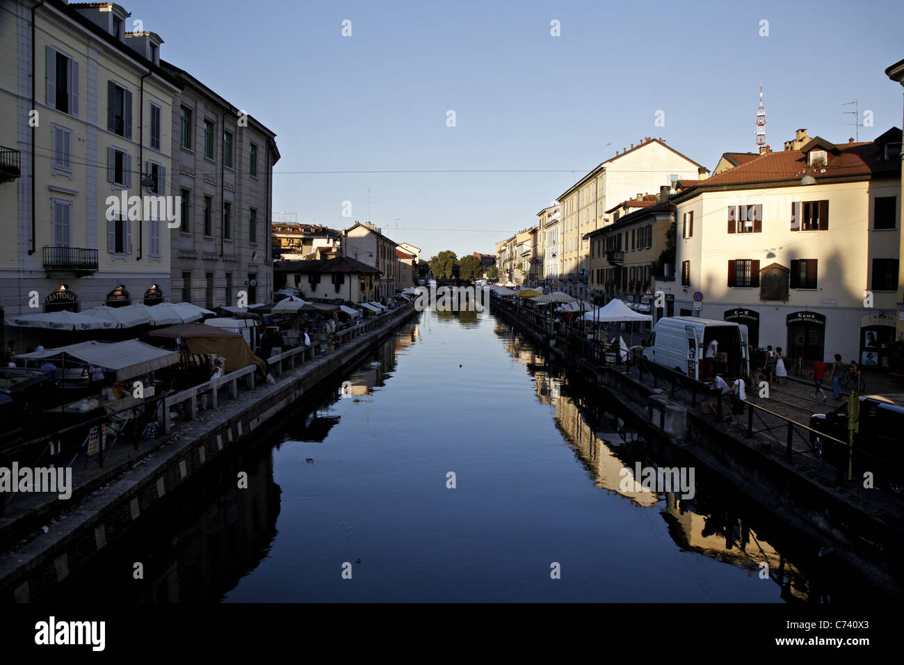 Naviglio Grande - a lively area in central Milan with an open air ...