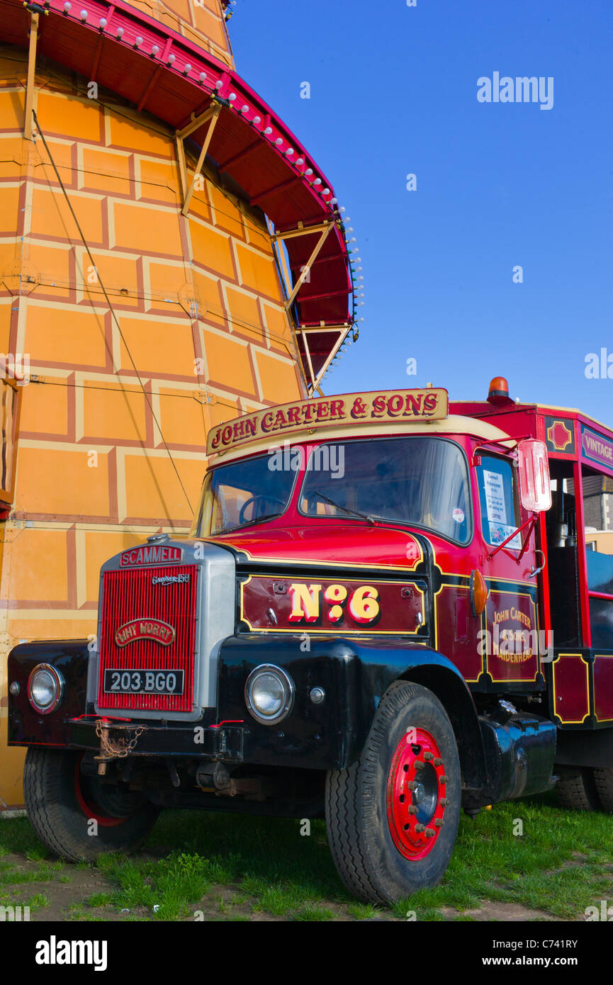 old fashioned lorry at traditional steam travelling fun fair , Weston ...
