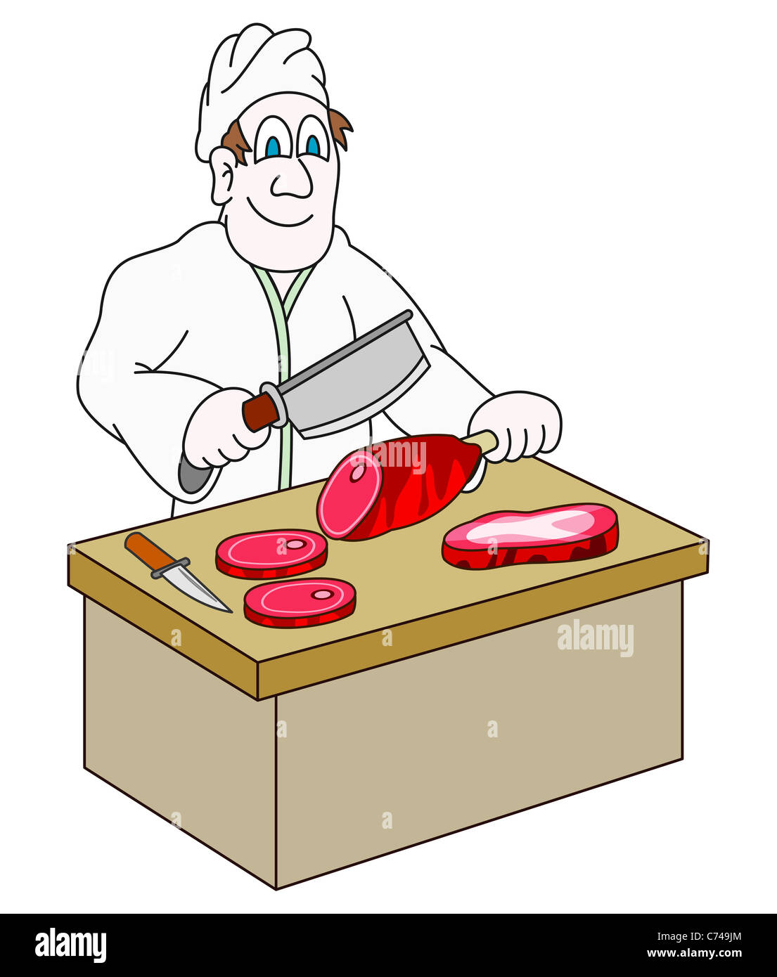 Butcher cartoon hi-res stock photography and images - Alamy