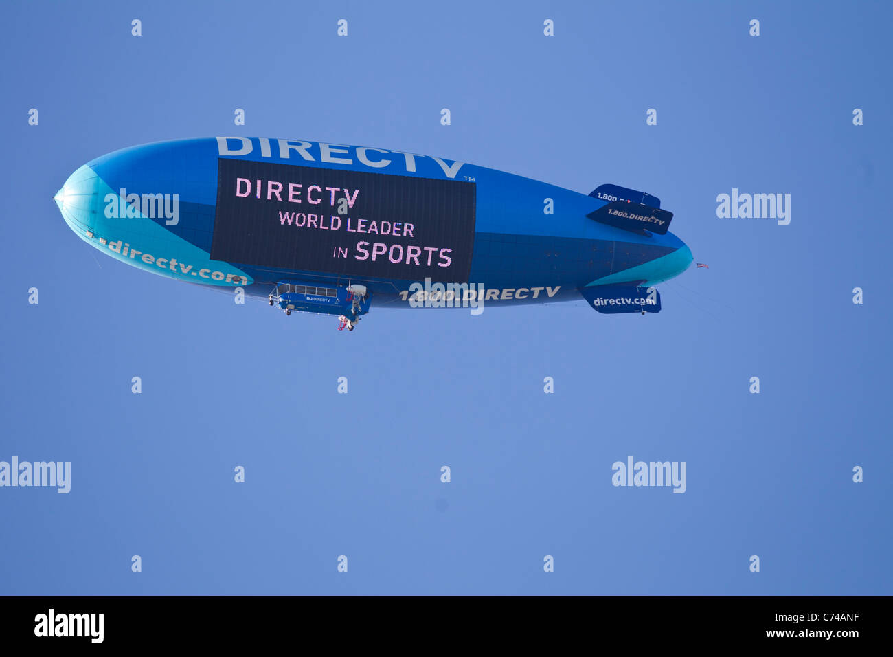 Directv Blimp flying over the 2011 US Open Tennis Championships Stock ...