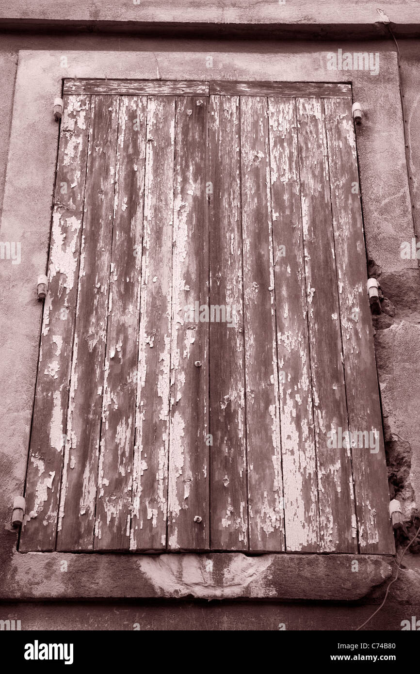 Old Damaged Window Shutter in France Stock Photo - Alamy