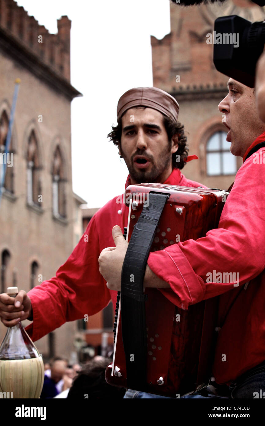 FESTIVAL: Singer and accordion player singing and playing for the Italy ...