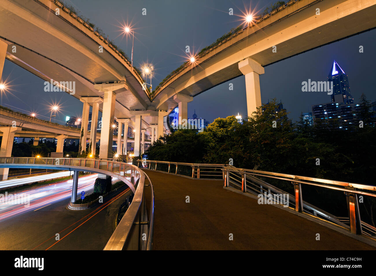 Road bridges in Central Shanghai, Shanghai, China Stock Photo - Alamy
