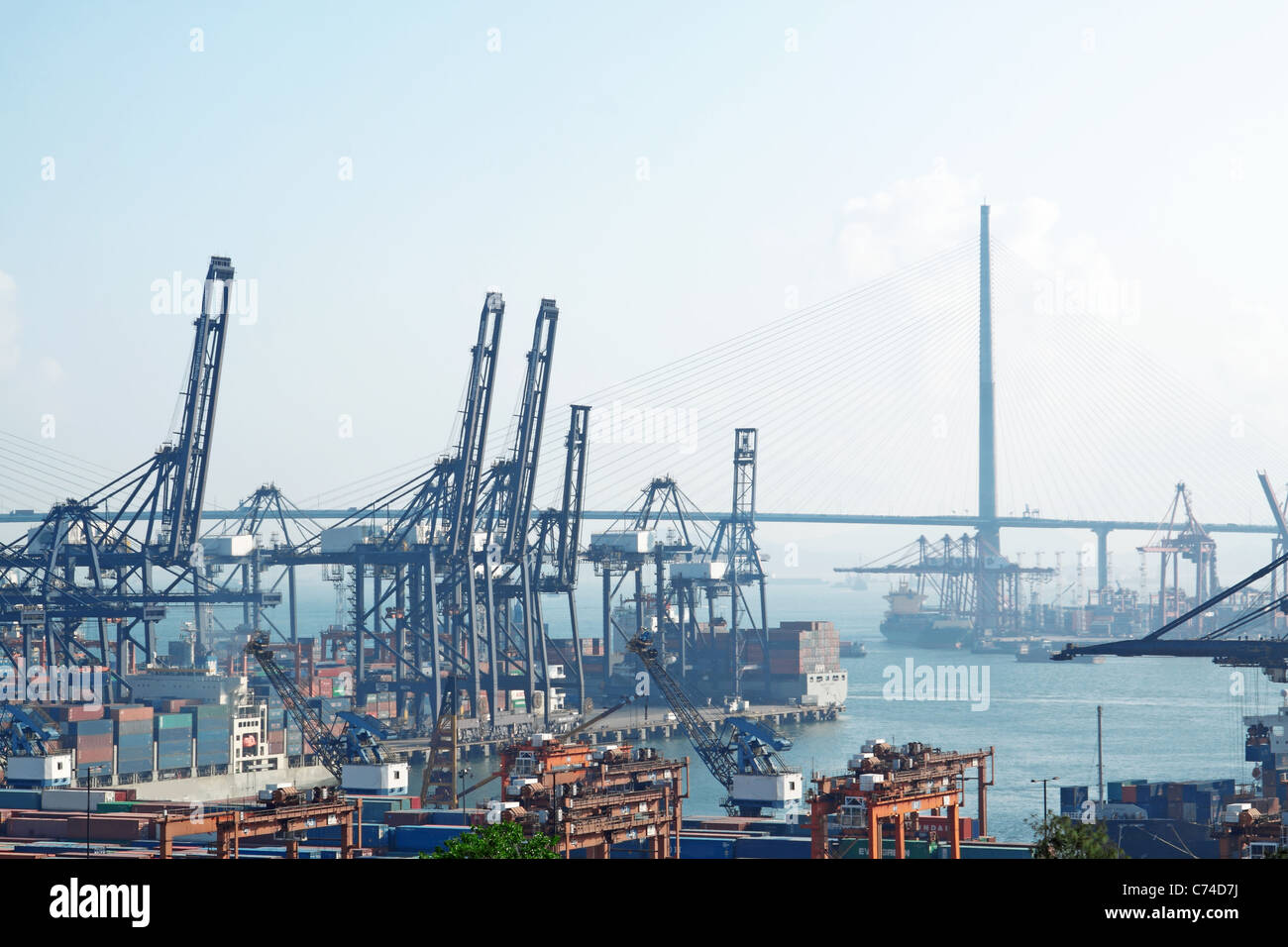container pier and highway Stock Photo - Alamy