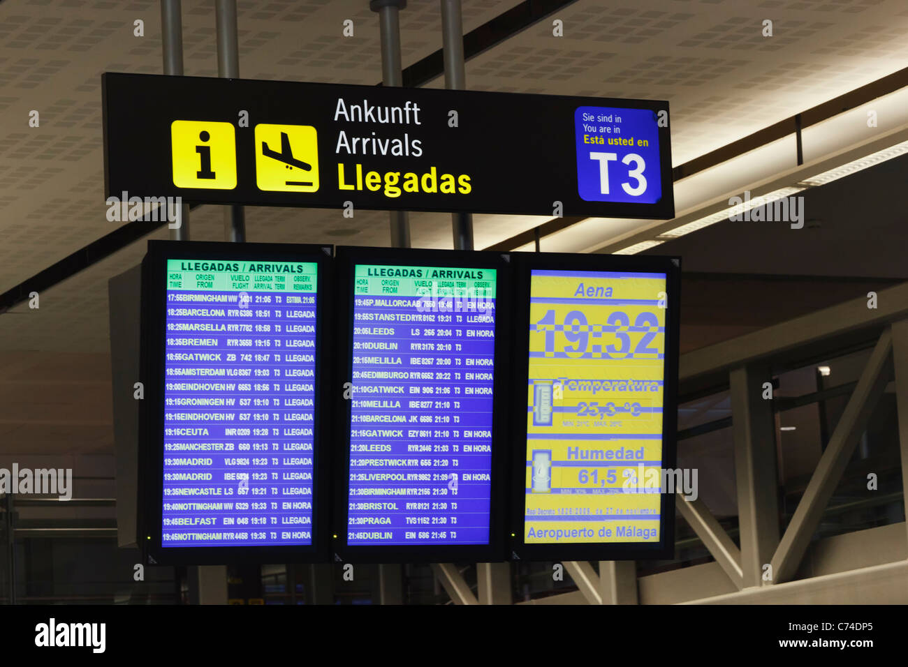Llegadas Aeropuerto Malaga Idealista En El Friso De Llegadas Del