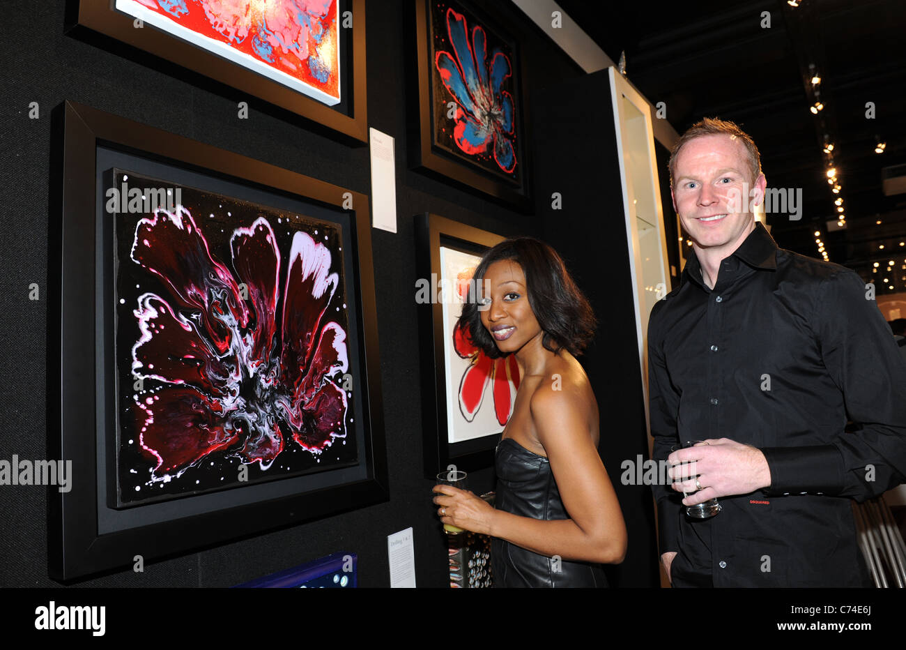 Footballer Jody Craddock with soul singer Beverley Knight at the launch ...