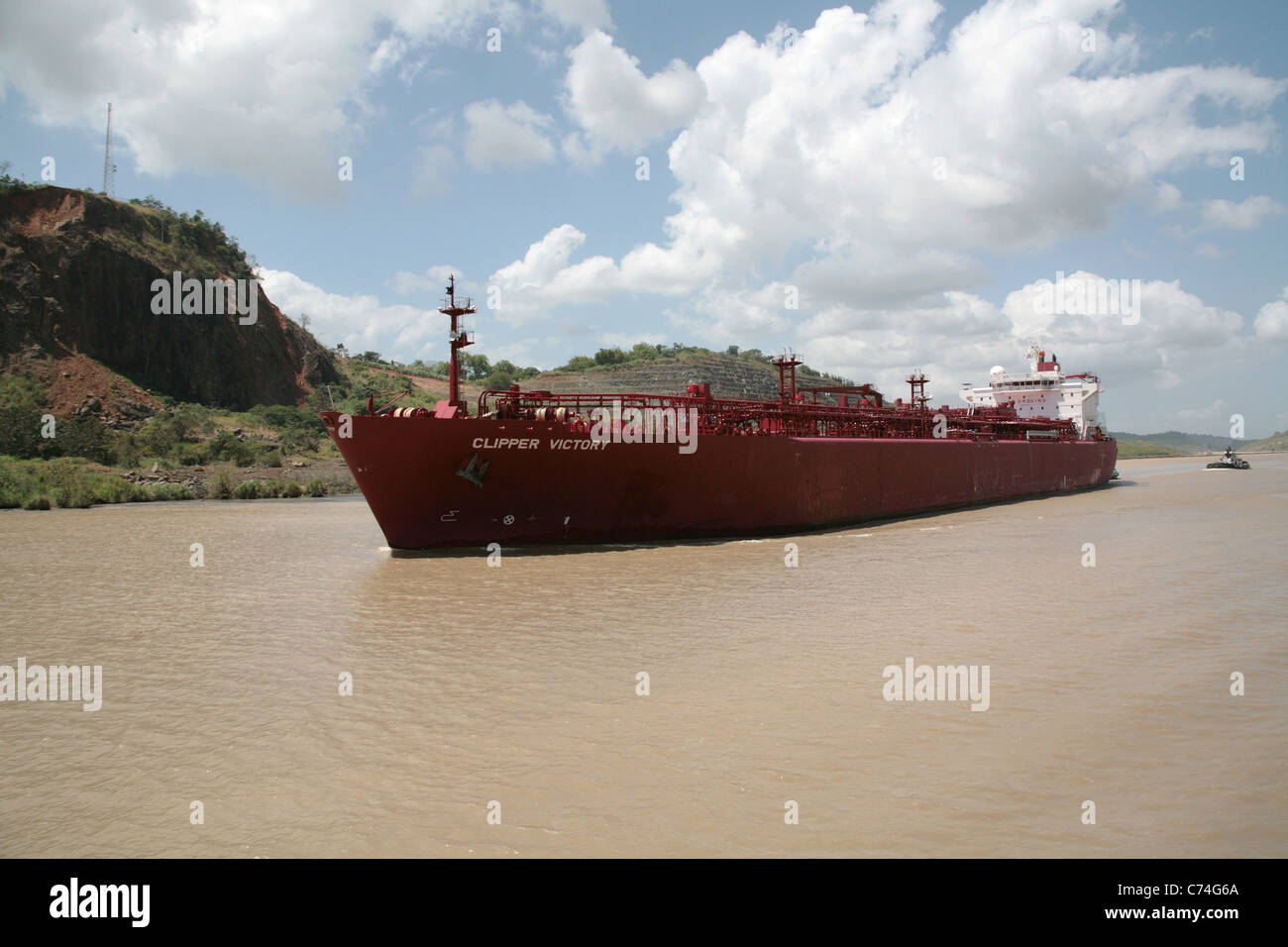 Gaillard Cut or Corte Culebra, the narrowest point of the Panama Canal ...
