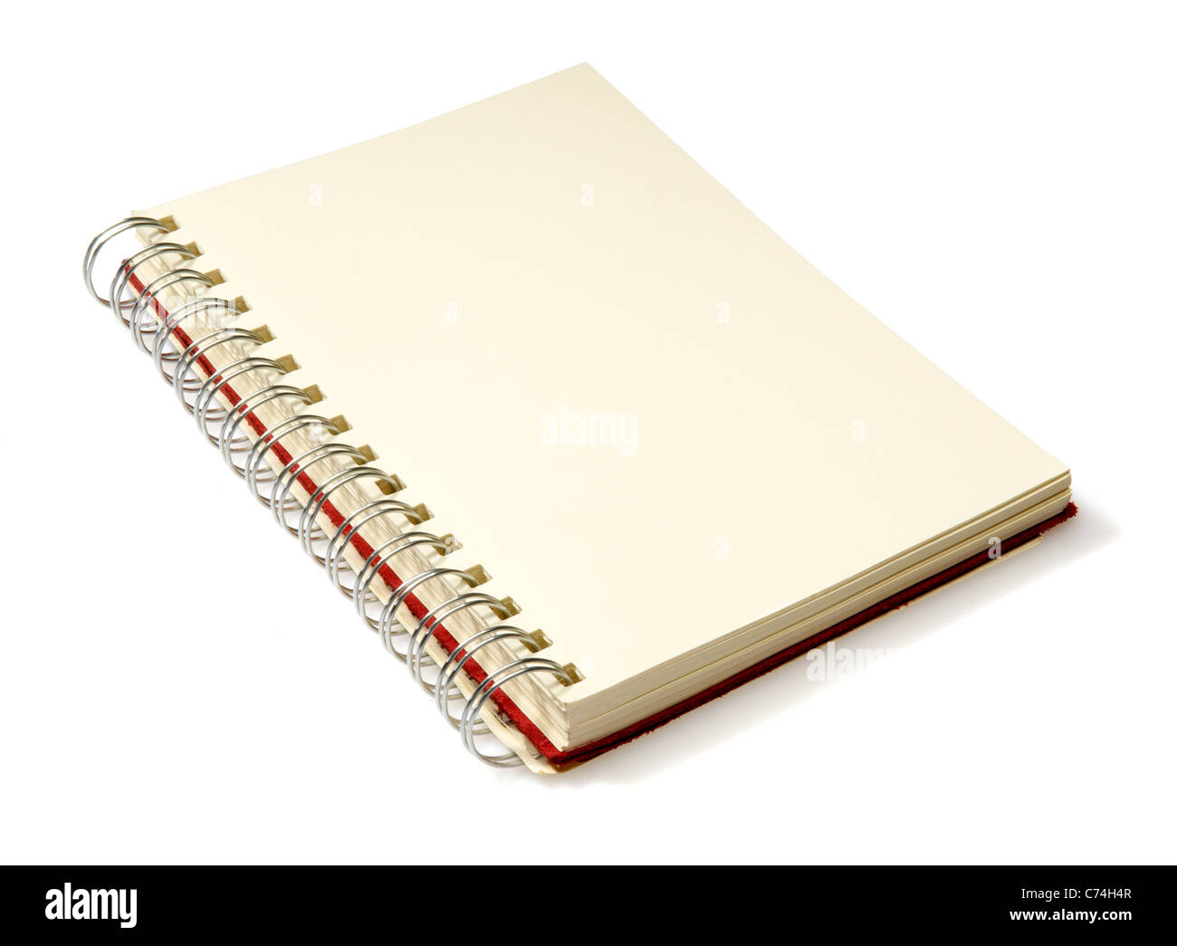 Add your own element. An open spiral notebook with blank pages Stock ...