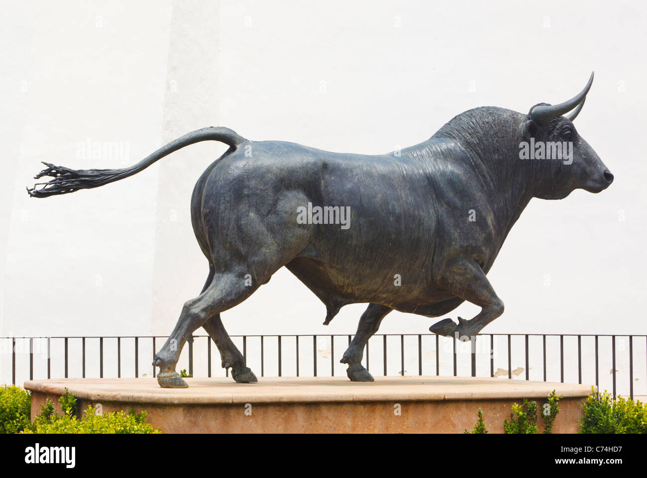 Monument to the Fighting Bull sculpted by Nacho Martin. Ronda, Malaga ...