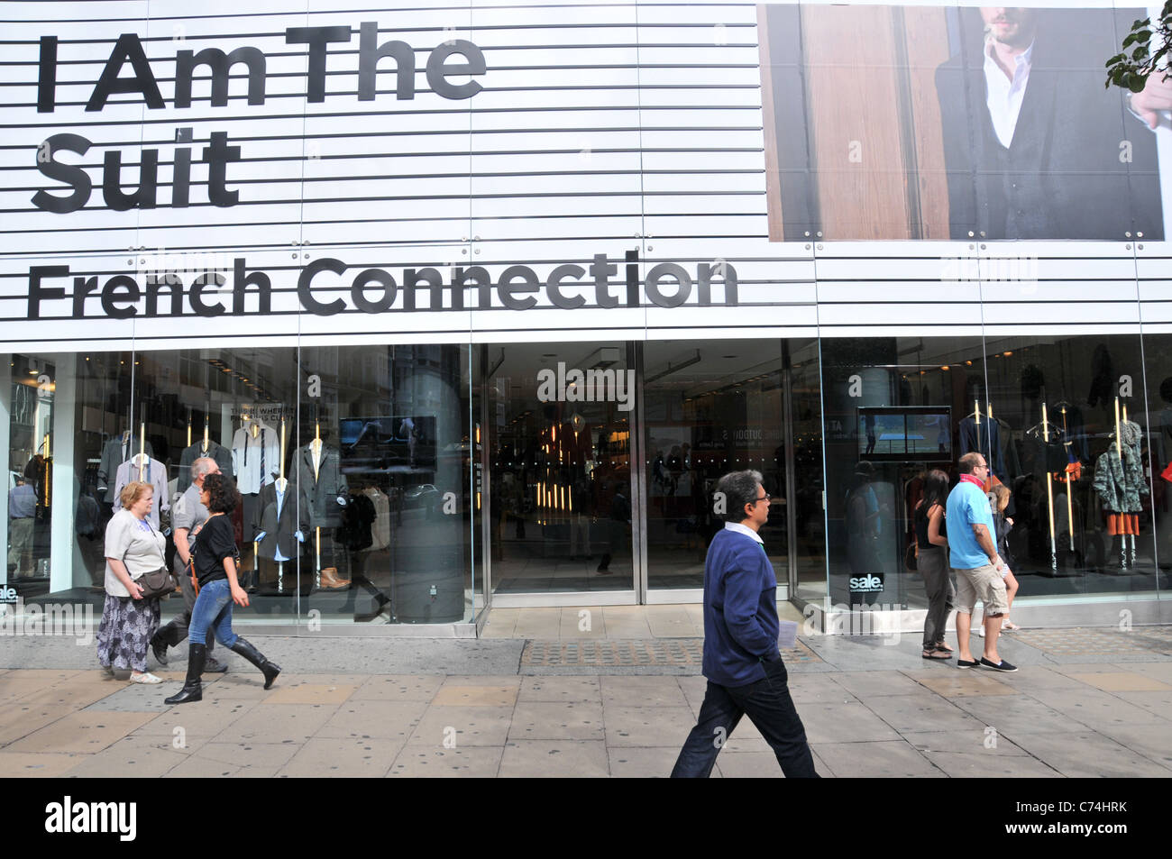 I am the suit French Connection store sign Oxford Street London Stock ...
