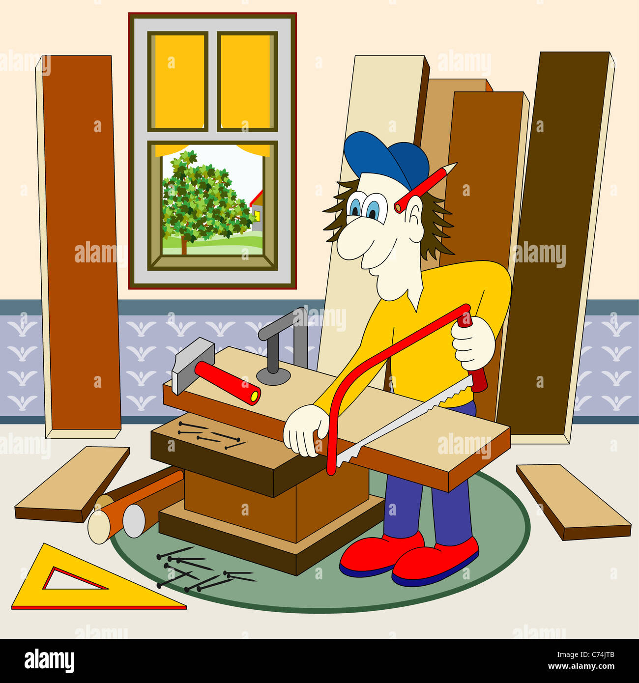 Workbench cartoon hi-res stock photography and images - Alamy