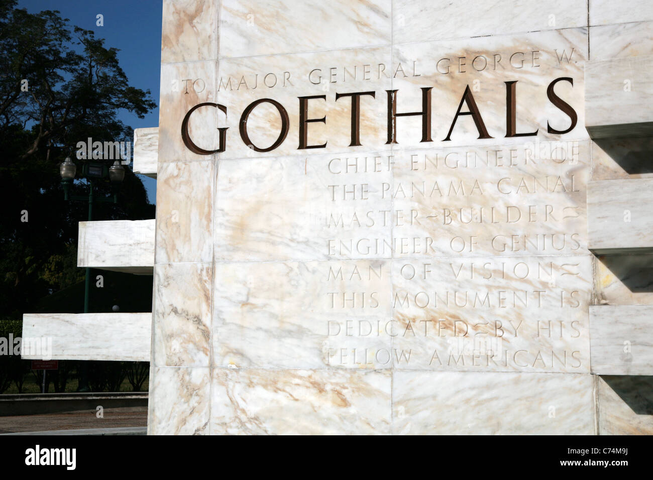 Goethals memorial monument at the Panama Canal Administration Building ...