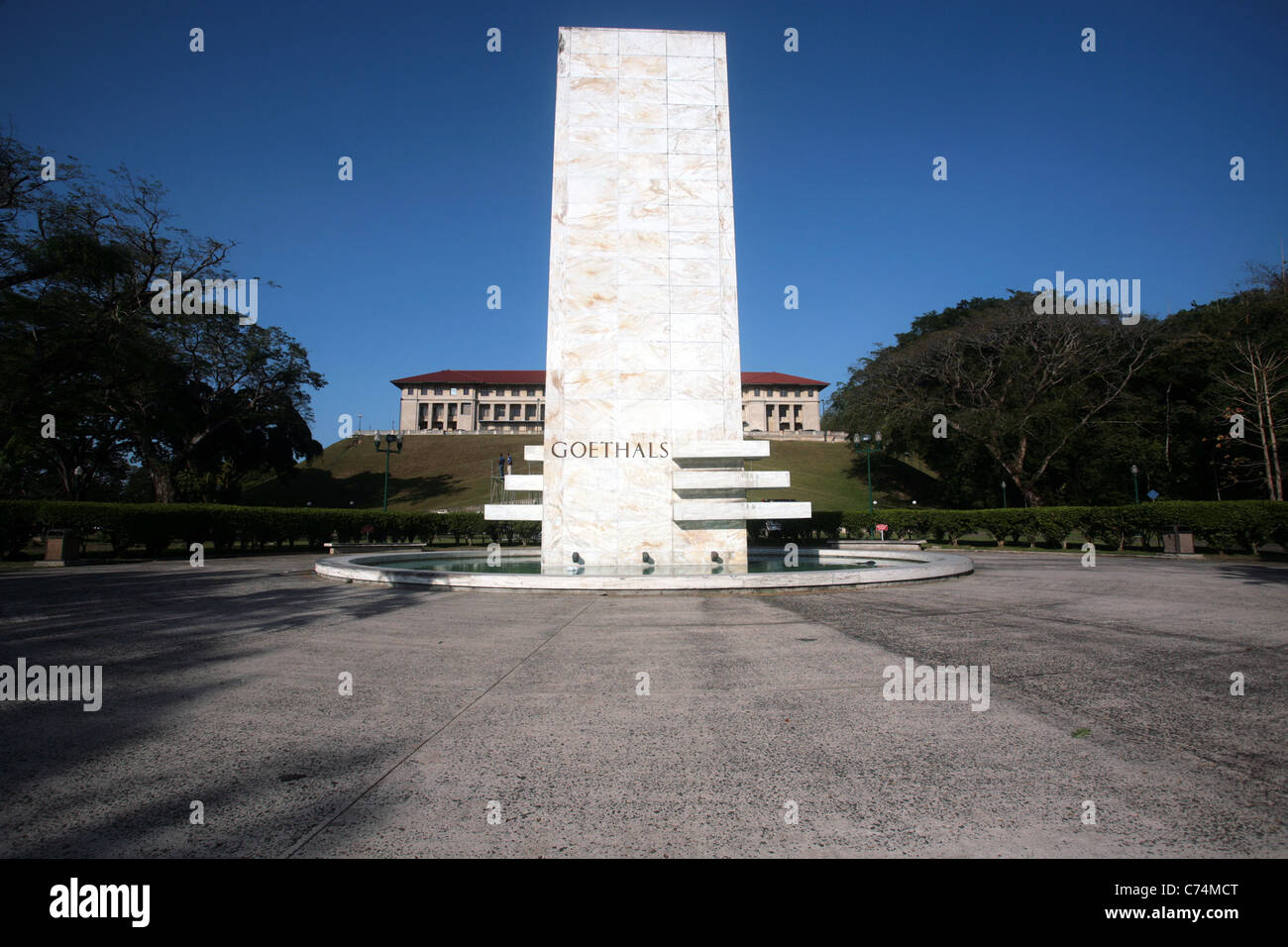 Goethals memorial monument at the Panama Canal Administration Building ...