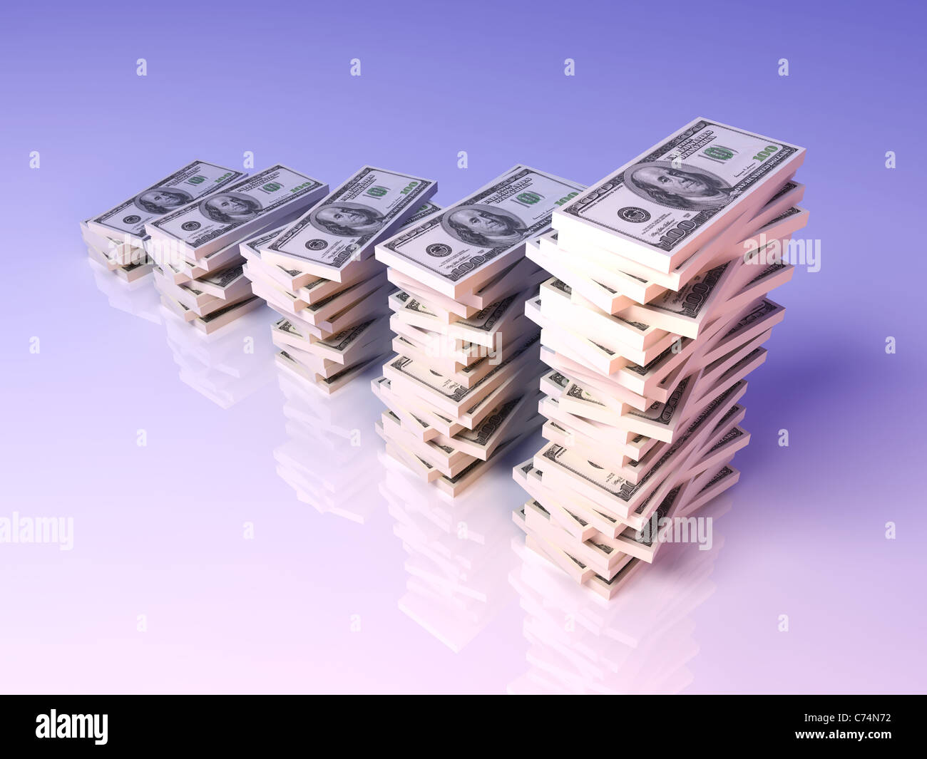 Stacks of 100 Dollar Bills Stock Photo - Alamy