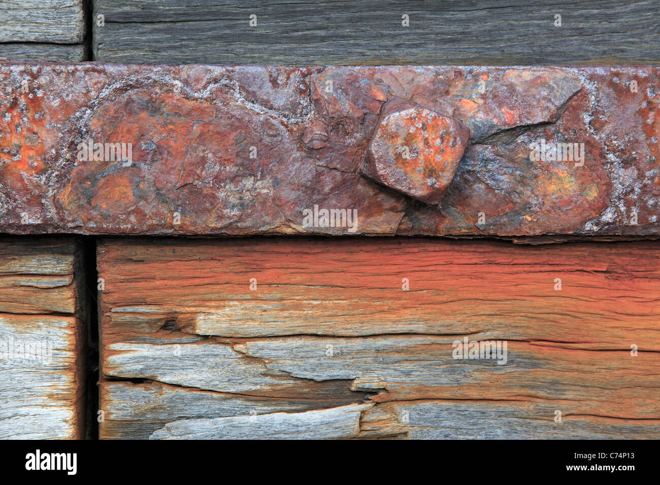 A rusty dock fitting at the harbor in Akaroa, New Zealand Stock Photo ...