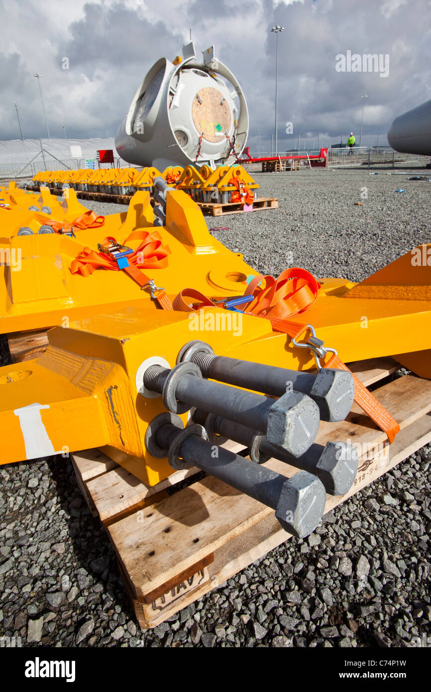 wind turbine parts destined for the Walney offshore wind farm on the ...