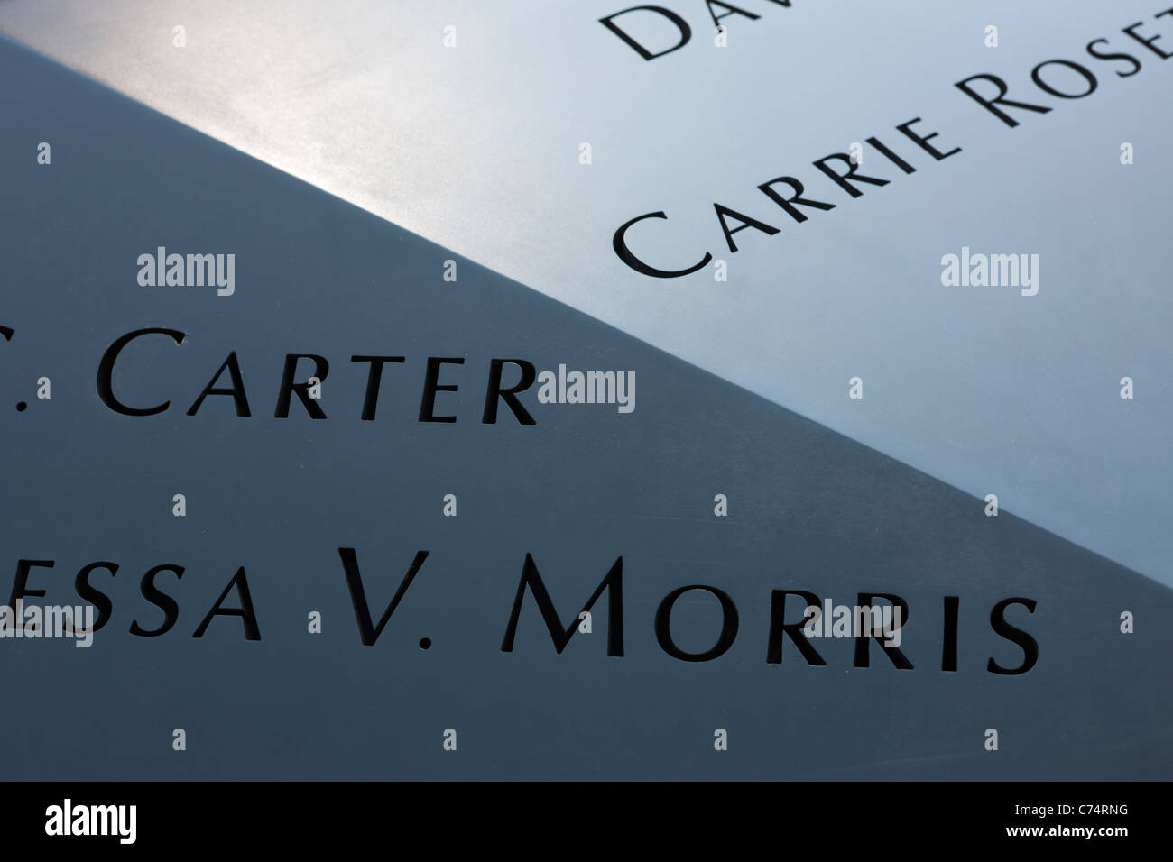 Names of those perished in the events of 9/11 at the National September ...