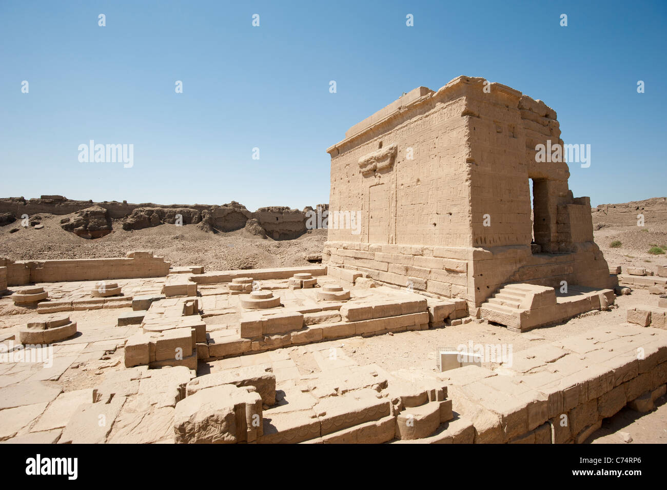 Remains of the temple of cleopatra and the temple of Isis at Dendera ...
