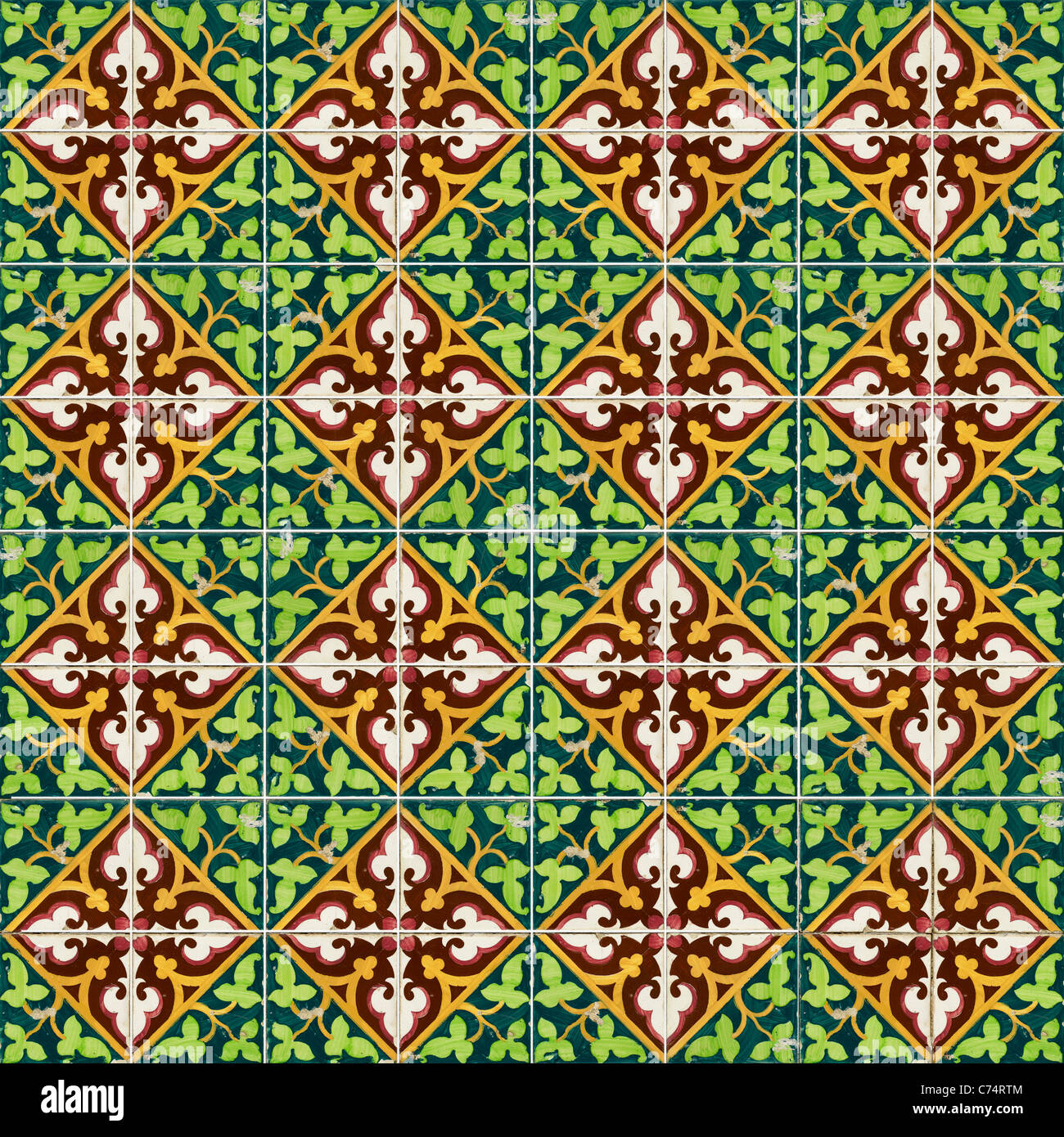Seamless tile pattern of ancient ceramic tiles Stock Photo - Alamy