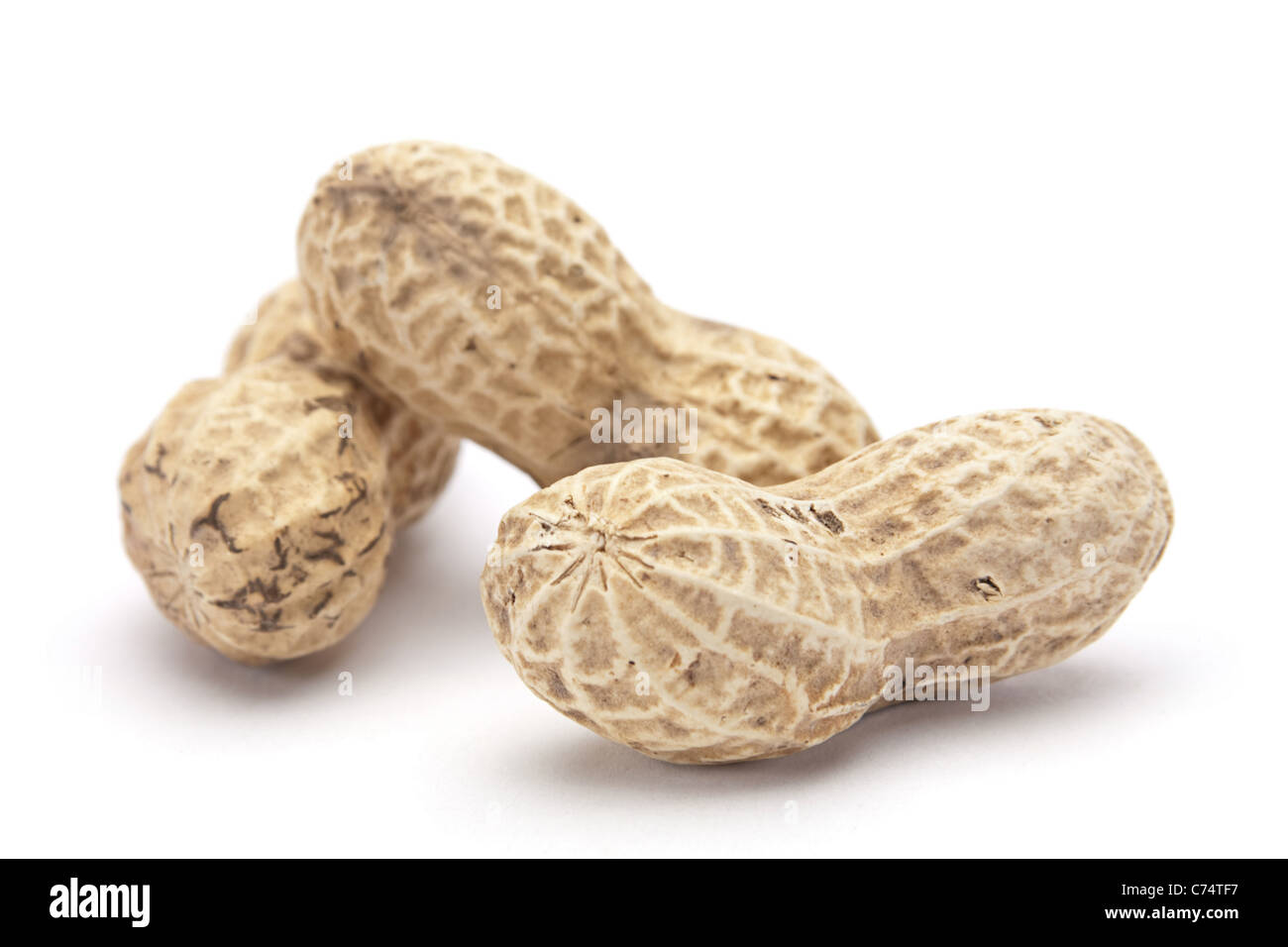 Peanut in shell closeup isolated on white background Stock Photo - Alamy