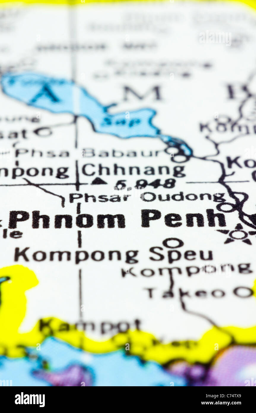 Phnom penh map hi-res stock photography and images - Alamy