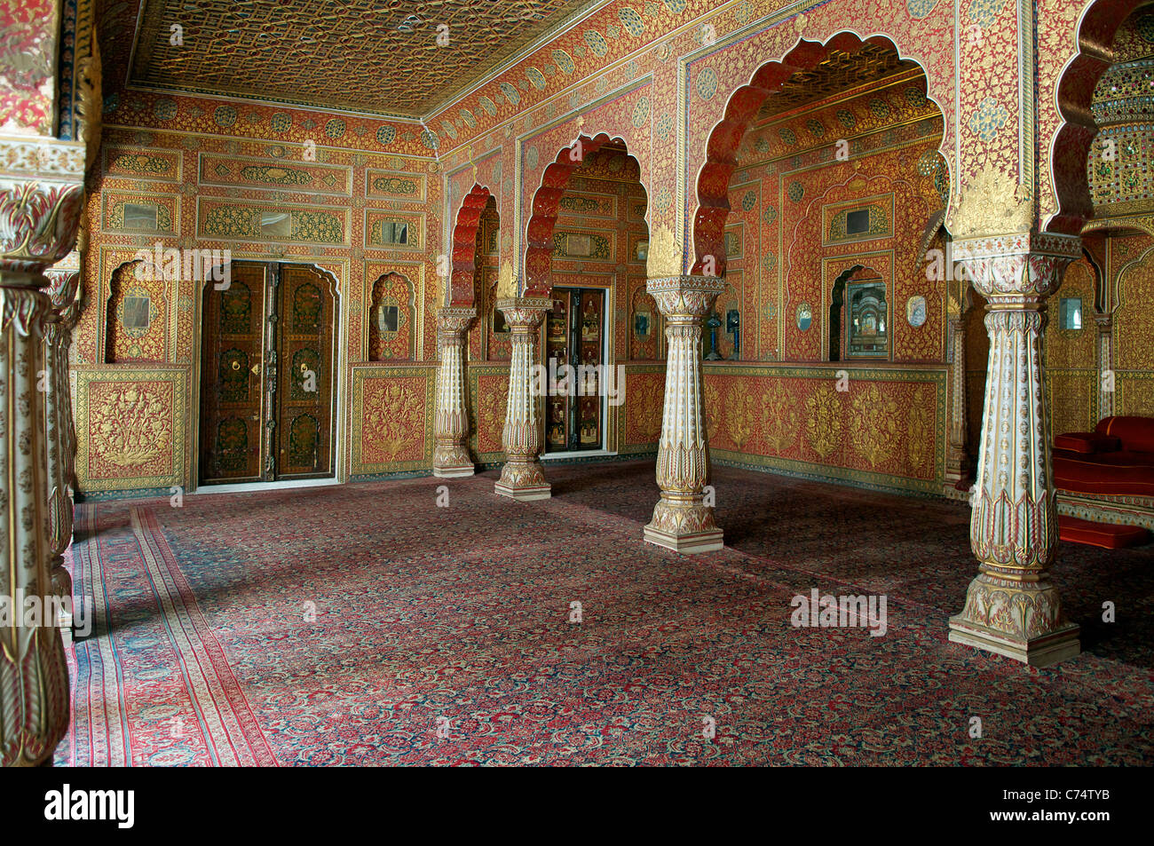 Audience room Anup Mahal Junagarh Fort Bikaner Rajasthan India Stock ...