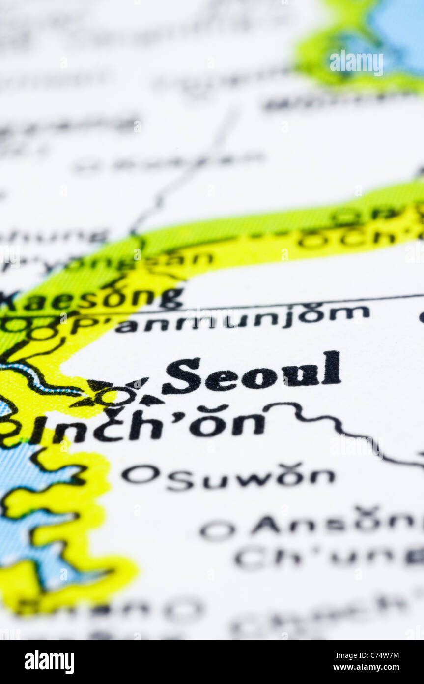 Seoul map hi-res stock photography and images - Alamy