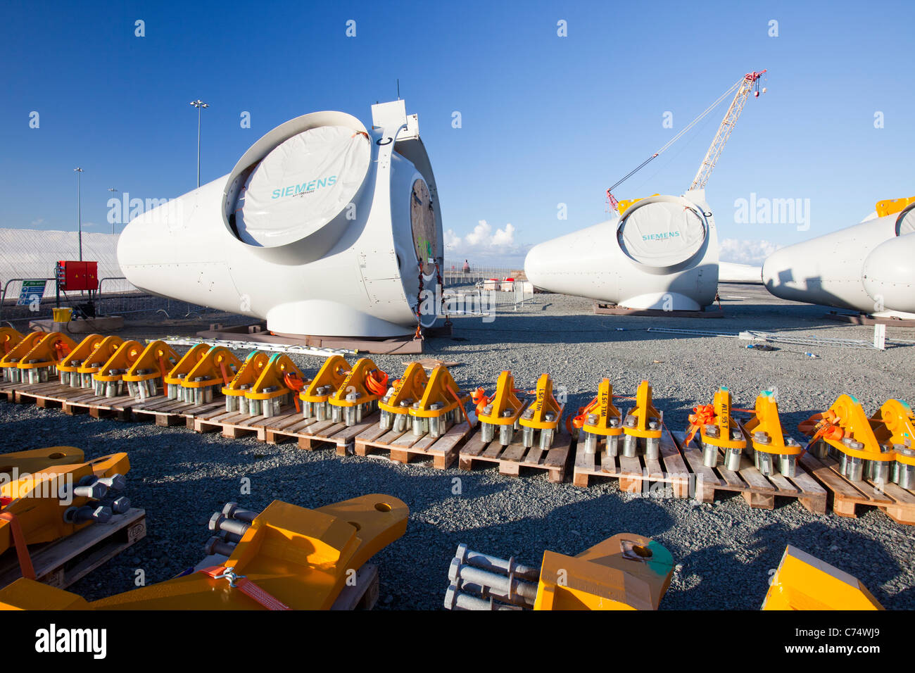 wind turbine parts destined for the Walney offshore wind farm on the ...