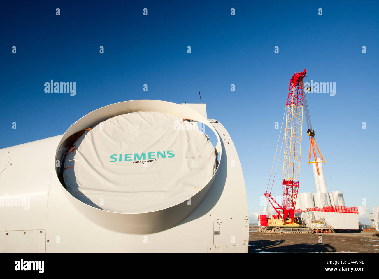 wind turbine parts destined for the Walney offshore wind farm on the ...