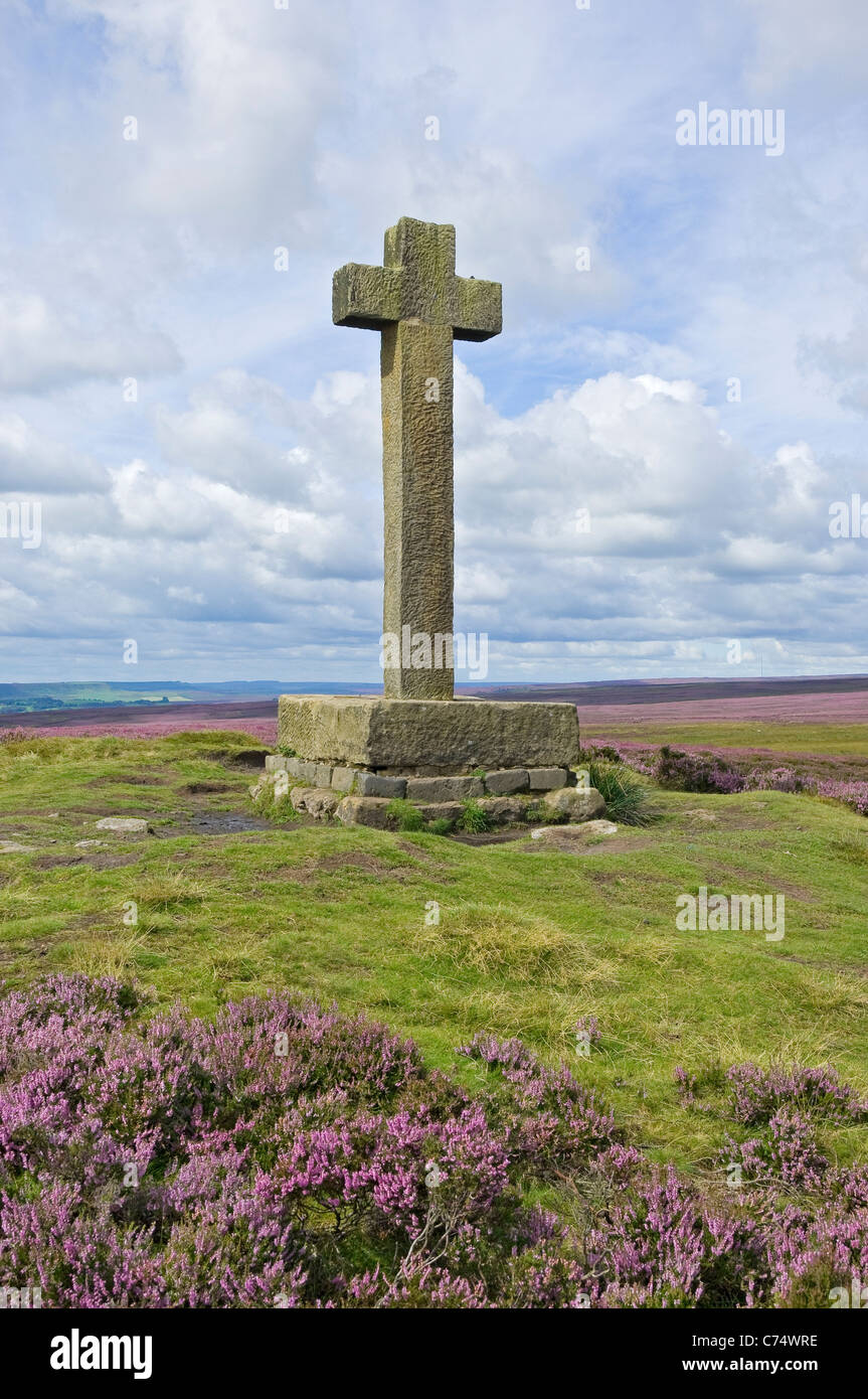 Ana Cross also known as Ainhowe Cross in summer Spaunton Moor North ...