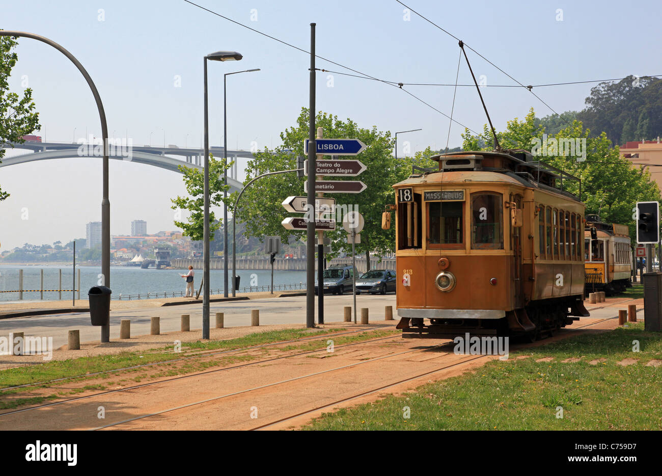 Old wooden tram porto portugal hi-res stock photography and images - Alamy